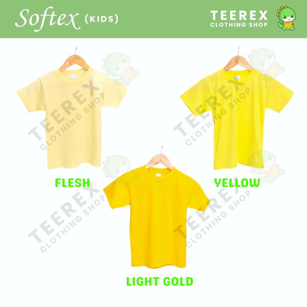 SOFTEX KIDS Roundneck PLAIN T-SHIRT - Shade of Yellow | Shopee Philippines