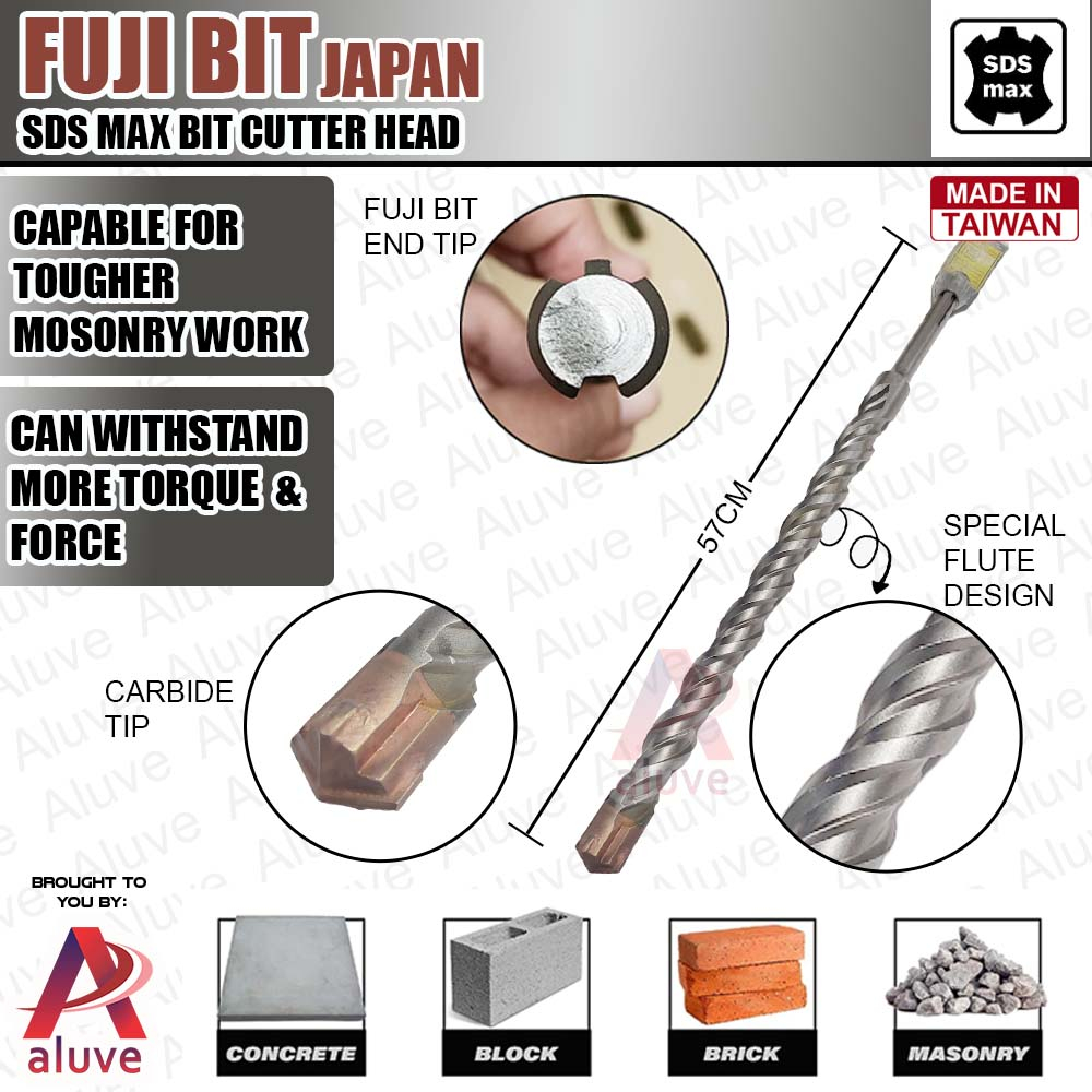 Fuji Bit Japan SDS Max Bit Cutter Head PHILLIPS 35 mmx570mm Tungsten ...
