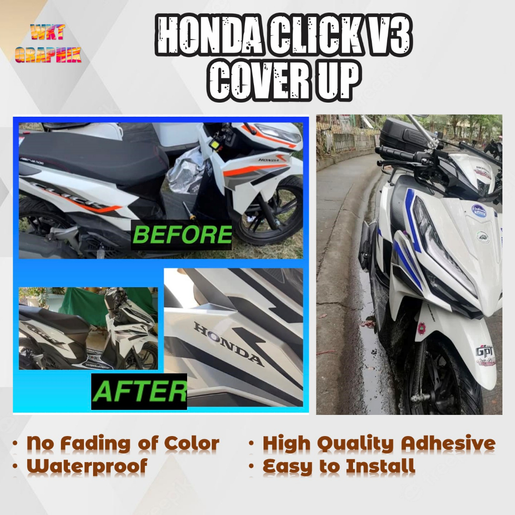 Honda Click V3 Coverup - Sticker / Decals (Waterproof, Fade Proof, Easy ...