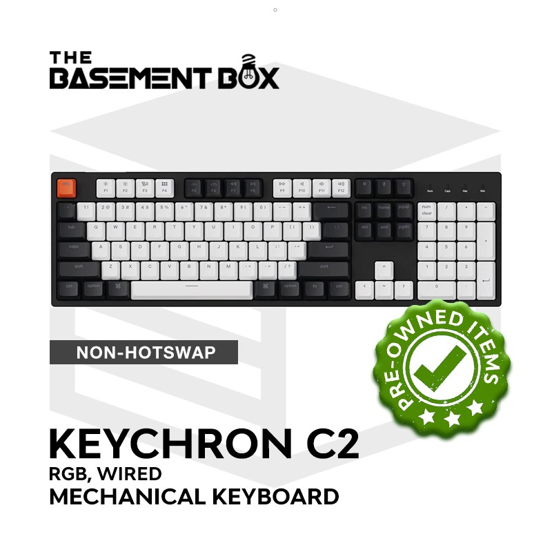 Keychron C2 Mechanical Keyboard (Full Size Layout, Wired, RGB, Gateron ...