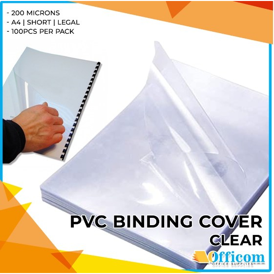 200 Microns OFFICOM PVC Binding Cover (100 sheets per pack) SHORT|A4|LONG SIZES | Shopee Philippines