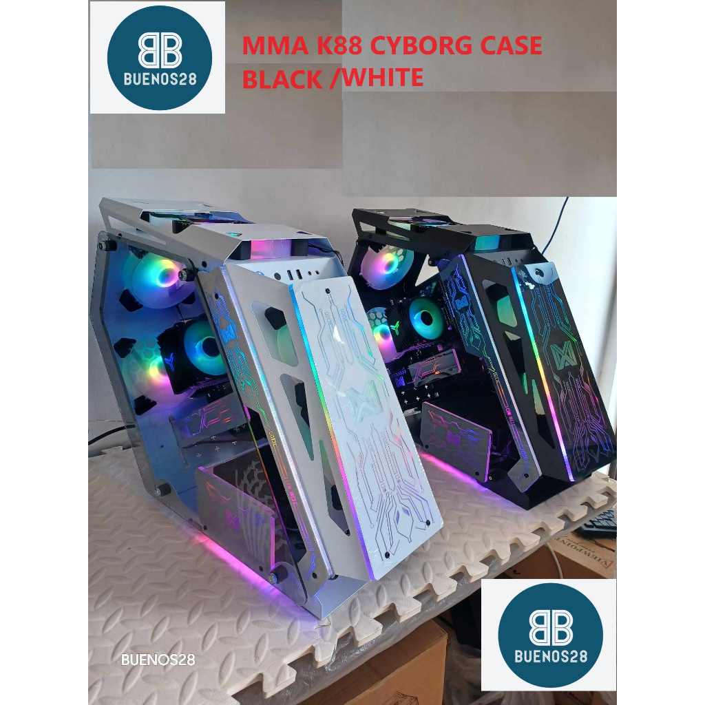 MMA K88 CYBORG CASE BLACK WITH 6RGB FAN AND LED PANEL | Shopee Philippines