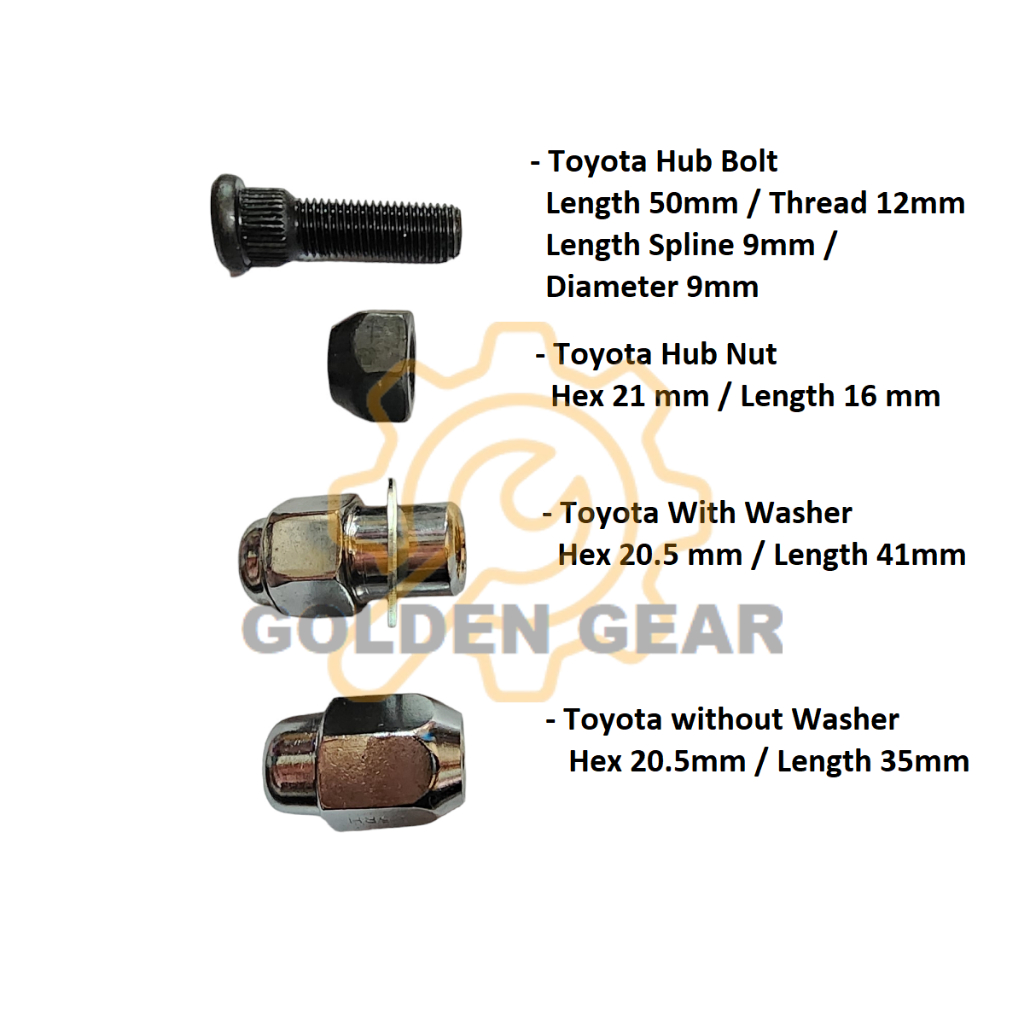 Toyota 4K 5K Jeep FX Liteace Revo Corolla 2E 4AFE Wheel Hub Bolt Stud ...
