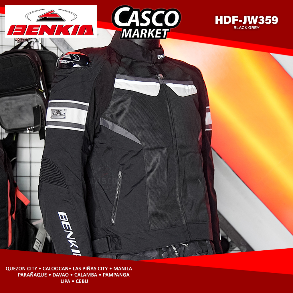 BENKIA HDF- JW359 MOTORCYCLE PADDED RIDING JACKET SAFETY GEARS | Shopee ...