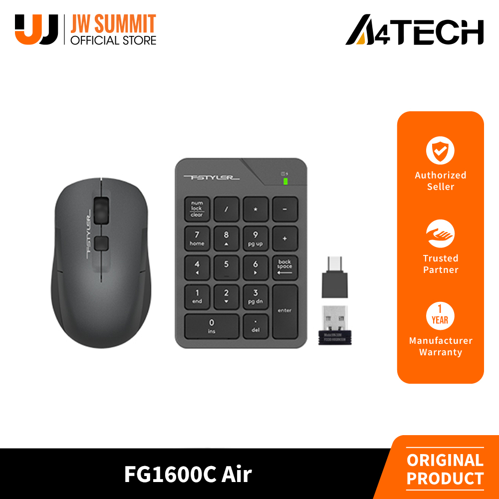 A4Tech FG1600C Air 2.4G Wireless Mouse and Numeric Keypad Combo Set ...