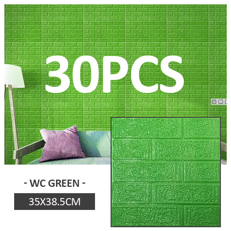 30pcs Wallpaper Bricks 35x38.5cm 3D Wall Sticker Foam Self Adhesive ...