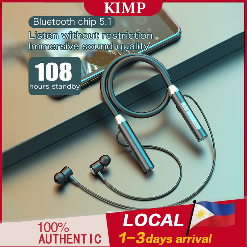 Hanging Neck In-ear Bluetooth Headset 5.0 Wireless HiFi Stereo Sports ...