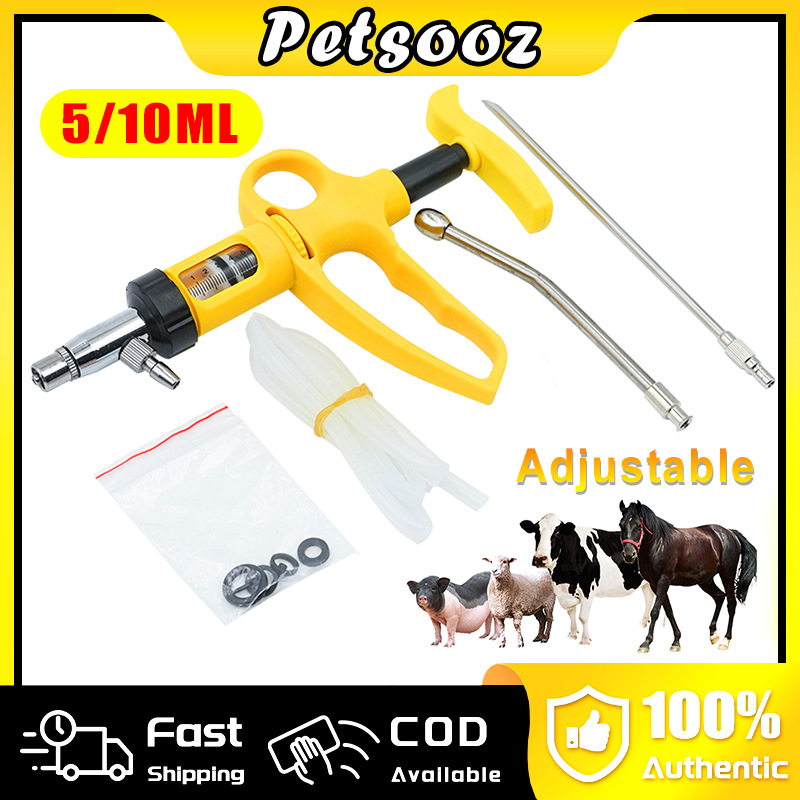 5ml/10ml Automatic Veterinary Continuous Syringe Adjustable Vaccine ...