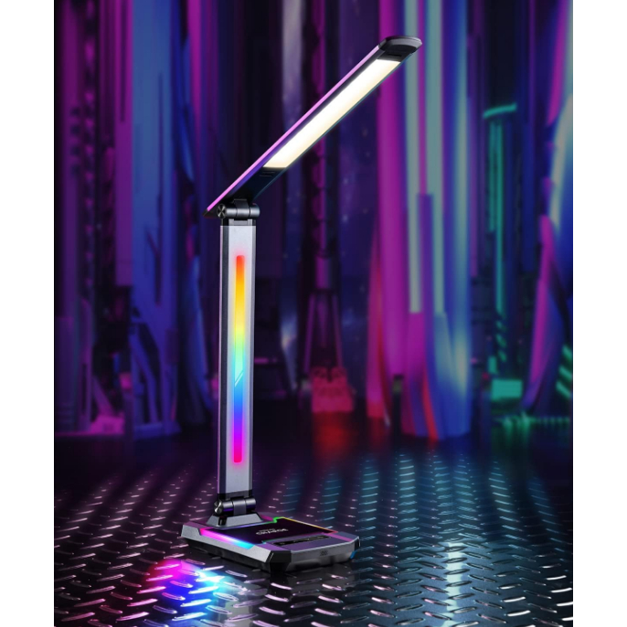 LED RGB Gaming Desk Lamp, Voice Activated Changing Colors Rhythm Light ...