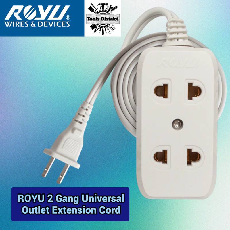 ROYU 2 GANG UNIVERSAL EXTENSION CORD REDEC102 | Shopee Philippines