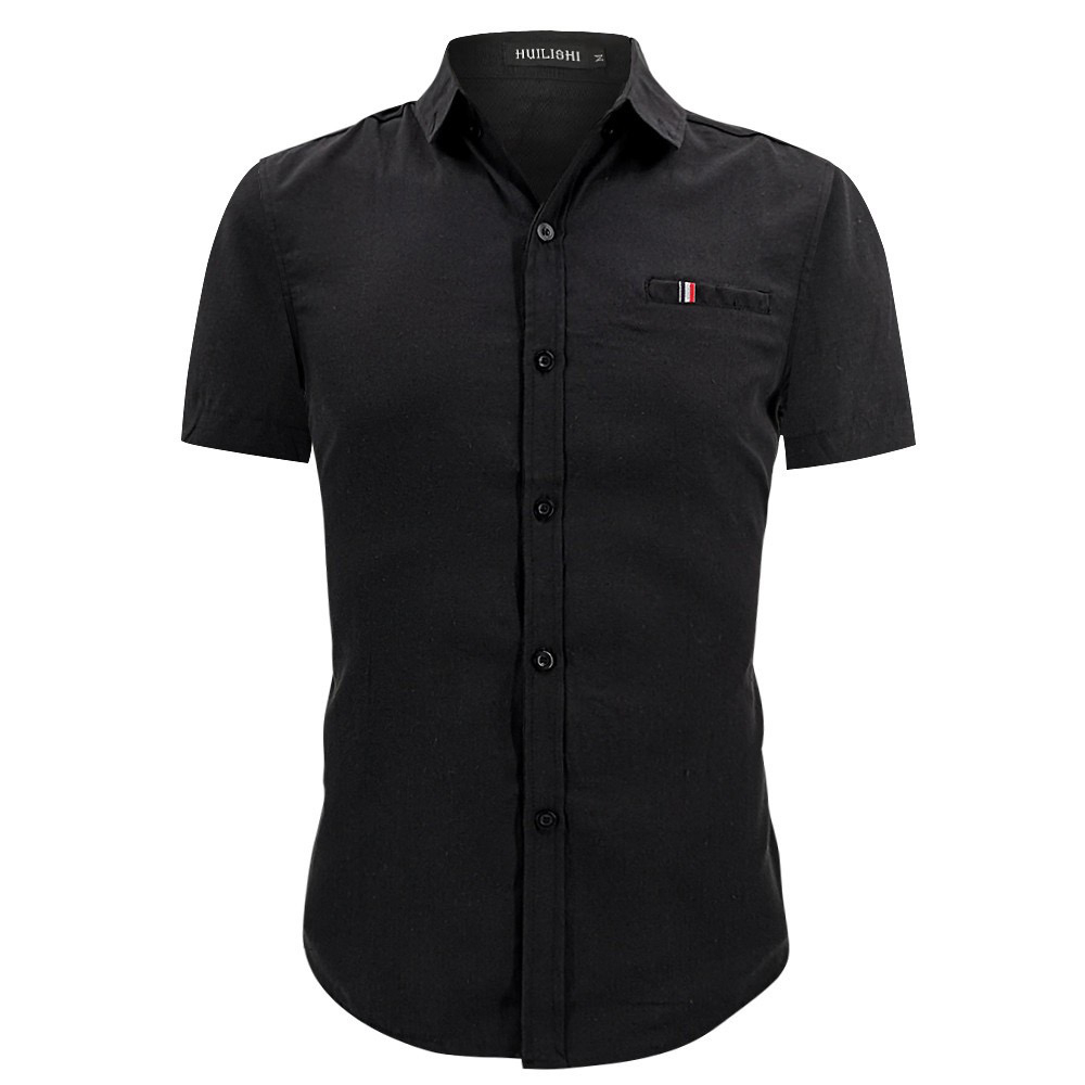 CCC-H Polo Shirt Oxford Cotton Short Sleeve For Men Plain Casual Top ...
