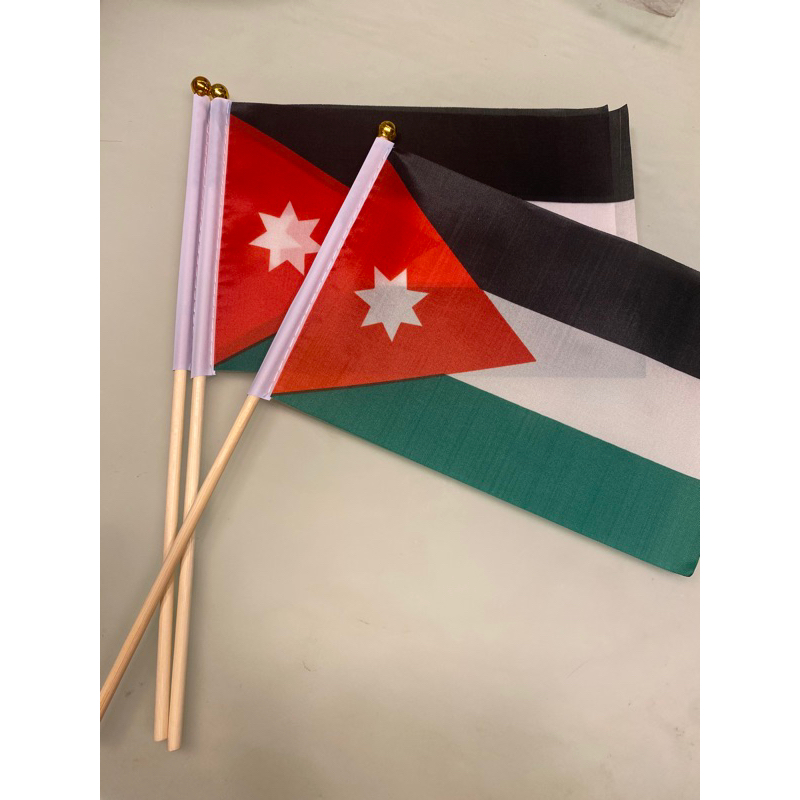 3 pcs UN Flags Nylon 14x21cm on Durable Red Bamboo Stick/ Flags of the ...