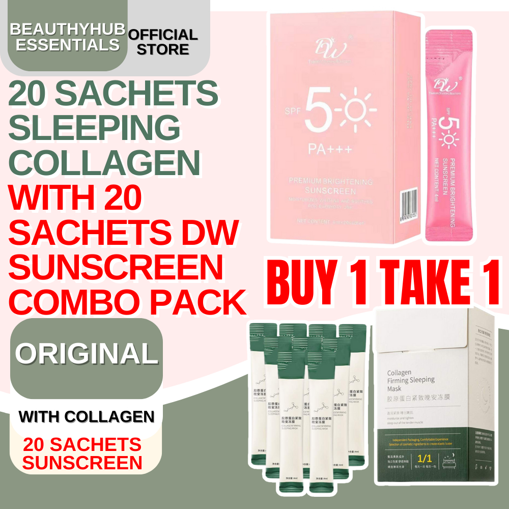 20 Sachets Sleeping Collagen With Free 20 Sachets DW Sunscreen Combo ...