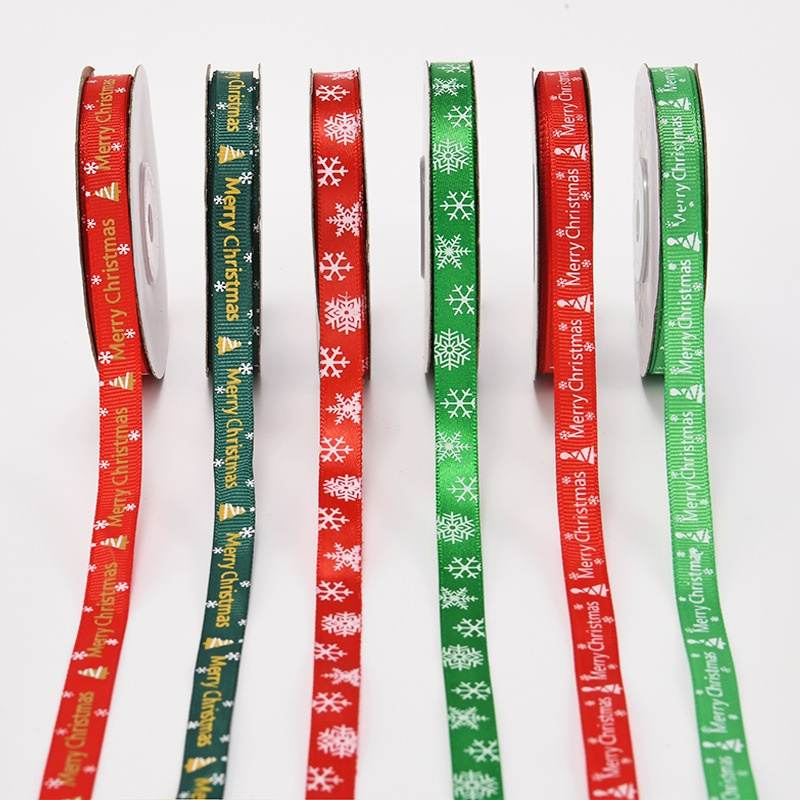 Merry Christmas Ribbon printed Decoration Gift wrap / Box Xmas Ribbons ...