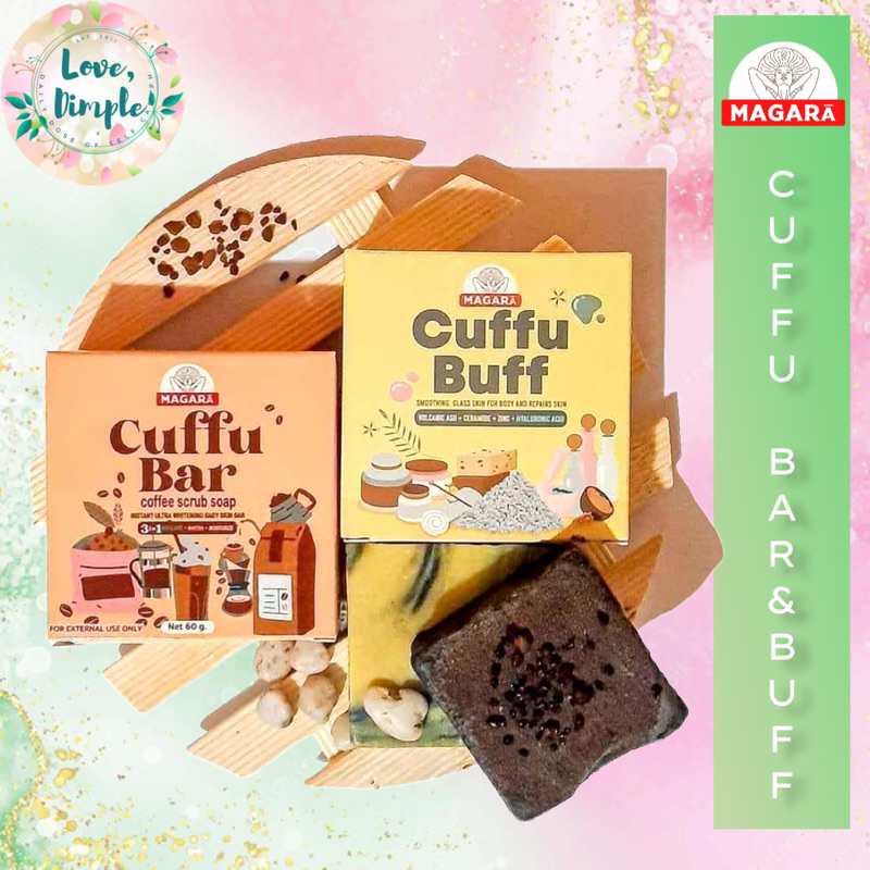 Magara Skin Cuffu Bar Coffee Scrub Soap 60g & Cuffu Buff Volcanic Ash ...