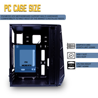 YGT M6 BMW Black WHITE Tempered Glass Gaming PC/ Desktop Case M-ATX ...