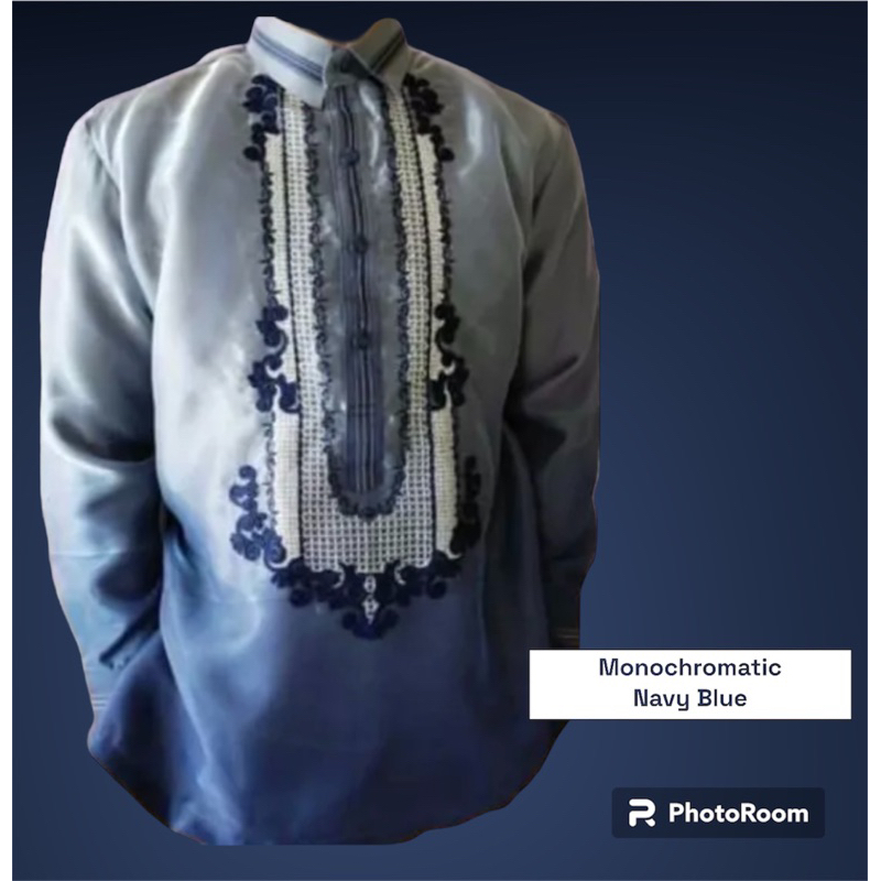 Barong Navy Blue monochromatic | Shopee Philippines
