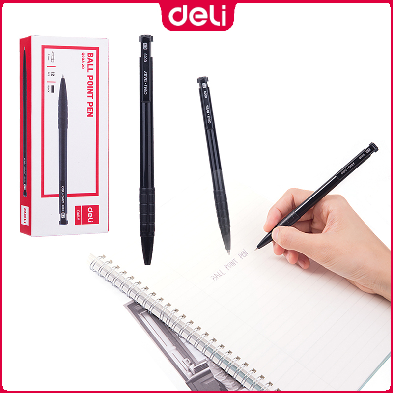 Deli EQ00320 Ballpoint Pen 0.7mm Ballpen Black Sign Pens Student ...