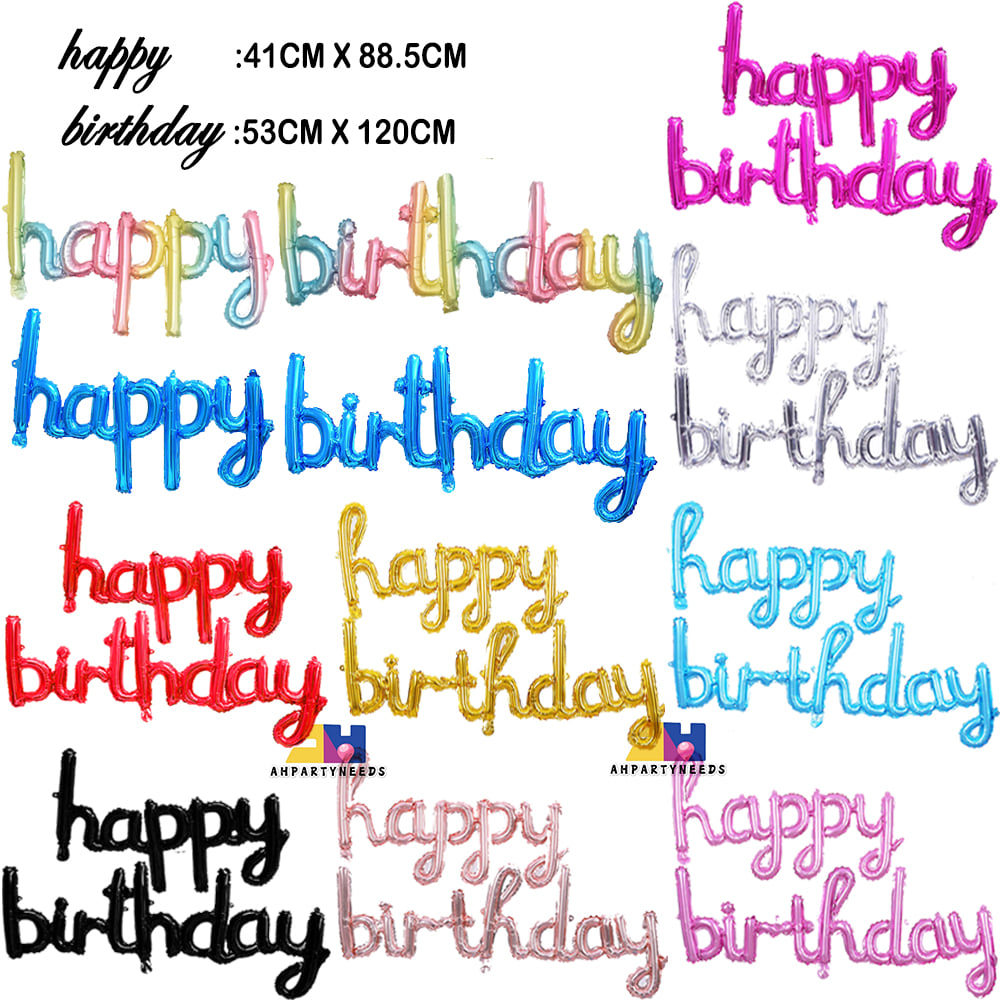 HAPPY BIRTHDAY CURSIVE FOIL | Shopee Philippines