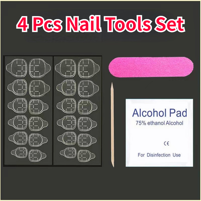 4Pcs Nail Art Tool Set Manicure Design Tool Sticker(Wooden Stick ...