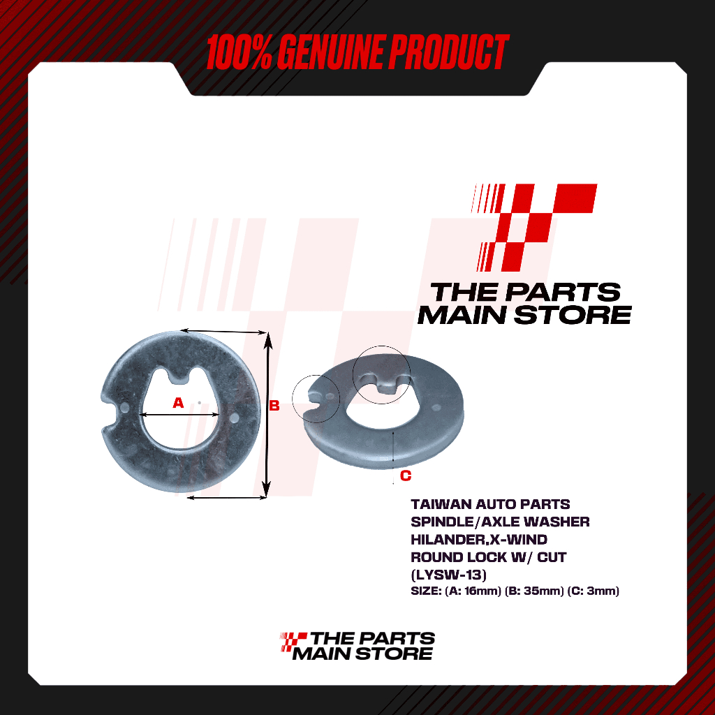 TAP SPINDLE/AXLE WASHER ISUZU HILANDER,CROSSWIND ROUND LOCK W/ CUT ...