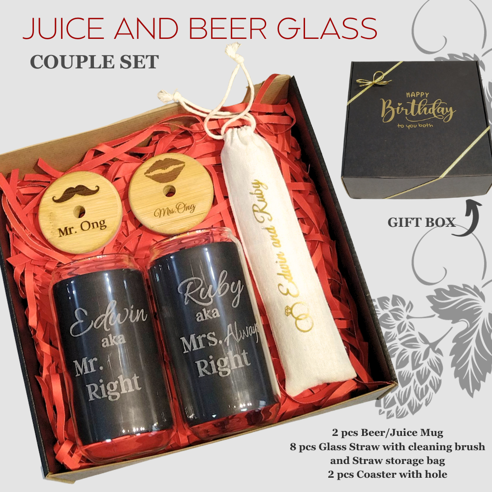 Beer mug couple set Wedding gift Birthday gift Christmas gift wine ...