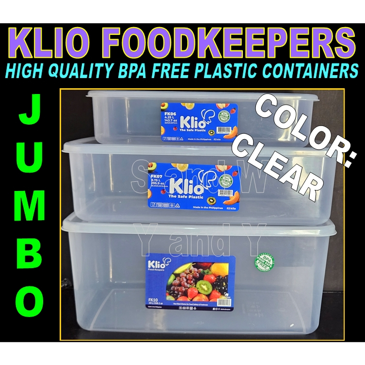 KLIO Jumbo Rectangular Containers, Food Storage, All-around use ...