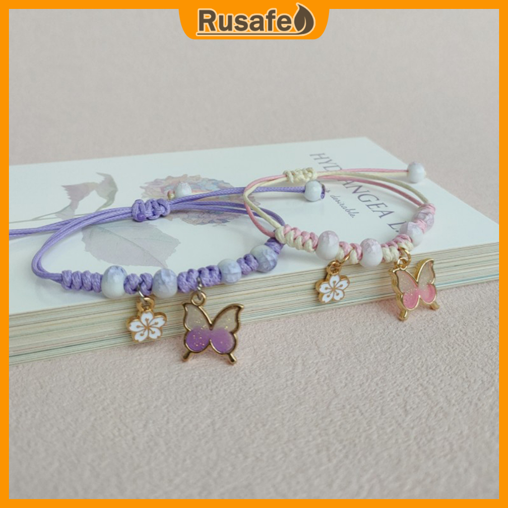 Cartoon Butterfly Flower Bracelet Butterfly Pendant Students Adjustable ...