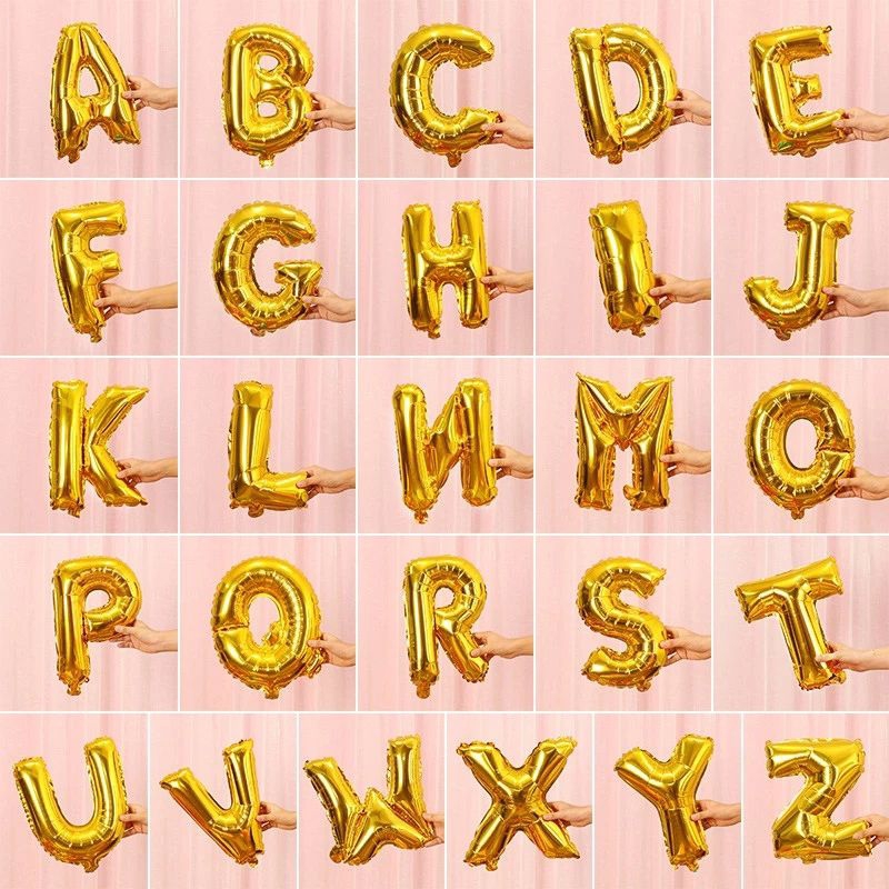 MYLAR GOLD LETTER/NUMBER BALLOONS 16 INCHES | Shopee Philippines