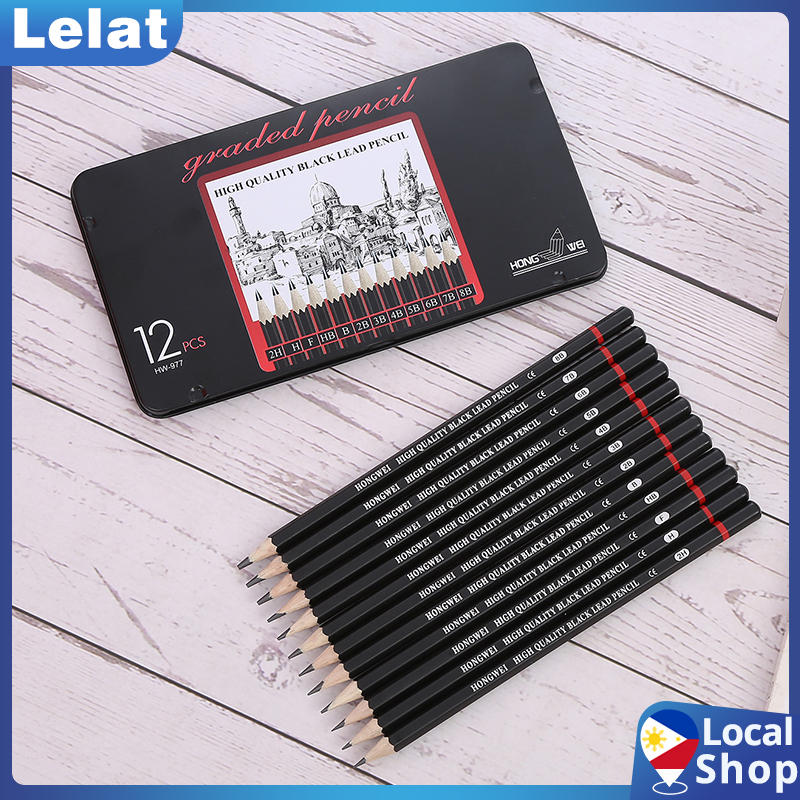 12pcs 2h 8b Sketching Wooden Pencil Set Professional Drawing Diary