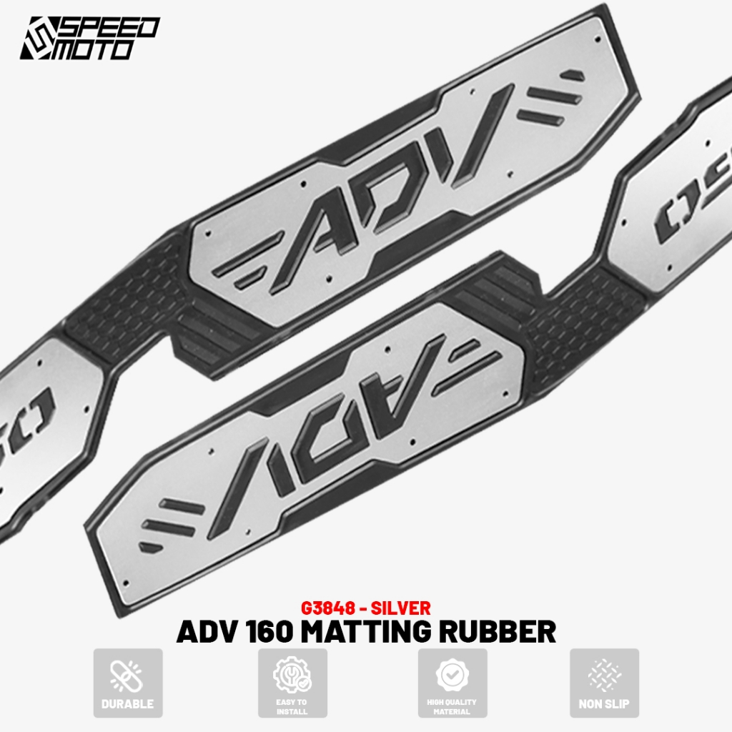 HONDA ADV 160 CNC ALLOY FOOTBOARD RUBBER MATTING WITH WITH BOLTS FOR ...