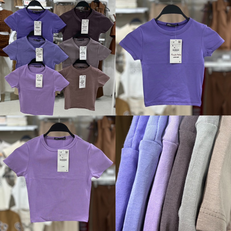 BBT Basic Crop Top Crew Neck Micro Tee Orig Cotton Fabric Casual Plain ...