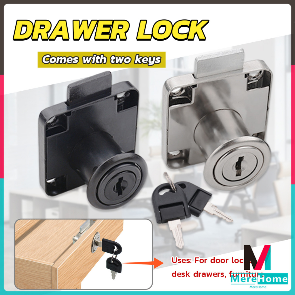 Stainless Steel Drawer Lock with 2 Keys Lock Locker Furniture Door ...