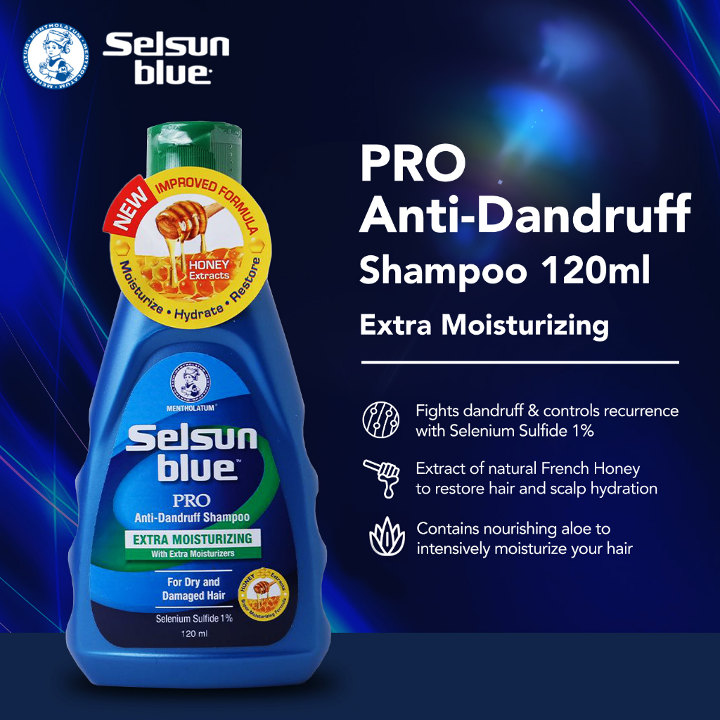 Selsun Blue PRO ANTI-DANDRUFF SHAMPOO EXTRA MOISTURIZING 120ml | Shopee ...