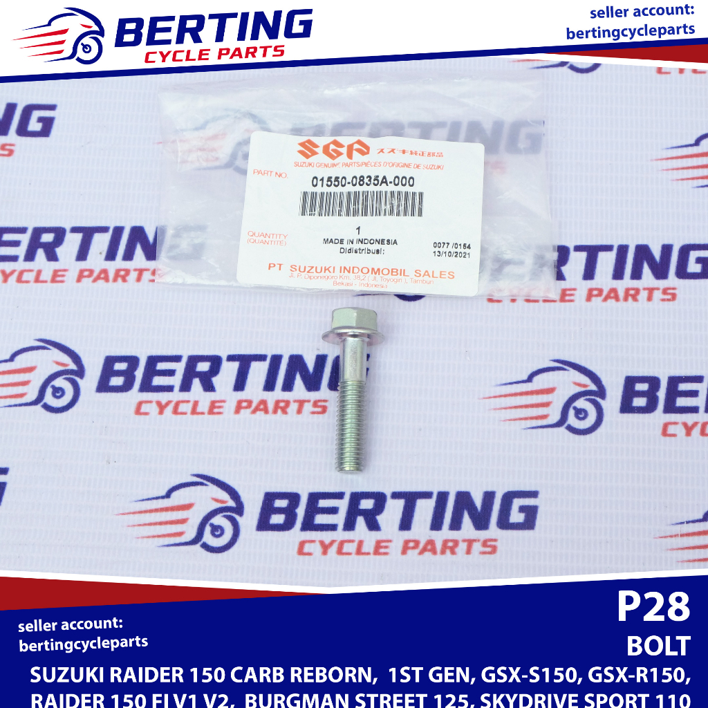 SGP BOLT MUFFLER Suzuki Raider 150 Carb Reborn 1st Gen 150 FI V1 V2 GSX ...