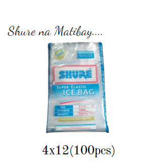 Shure Icebag Plastic Pang Yelo Shure na matibay 4x12 exact 100pcs ...
