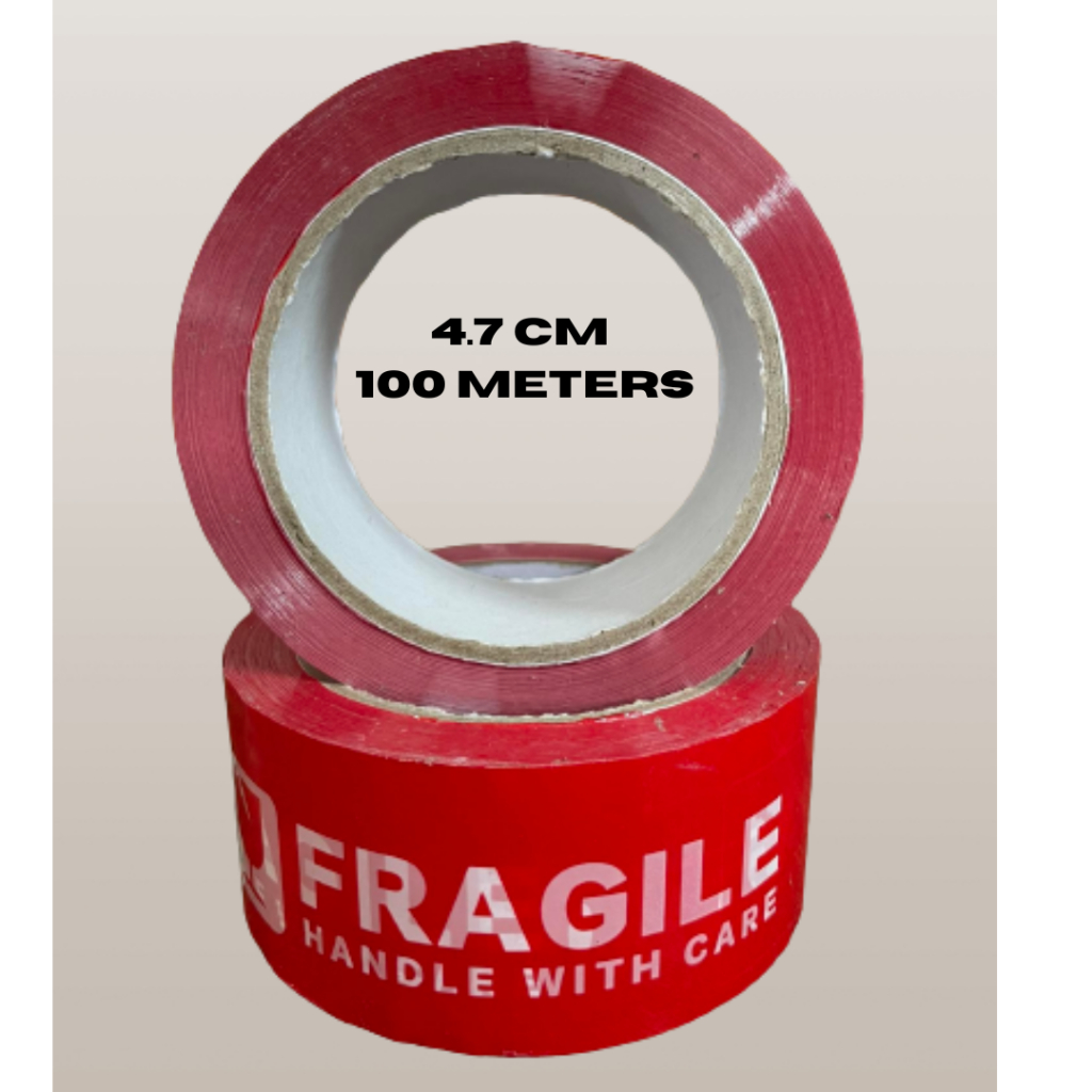 100M & 200M RED FRAGILE/ WHITE FRAGILE TAPE BIG ROLL EASY TO READ ...