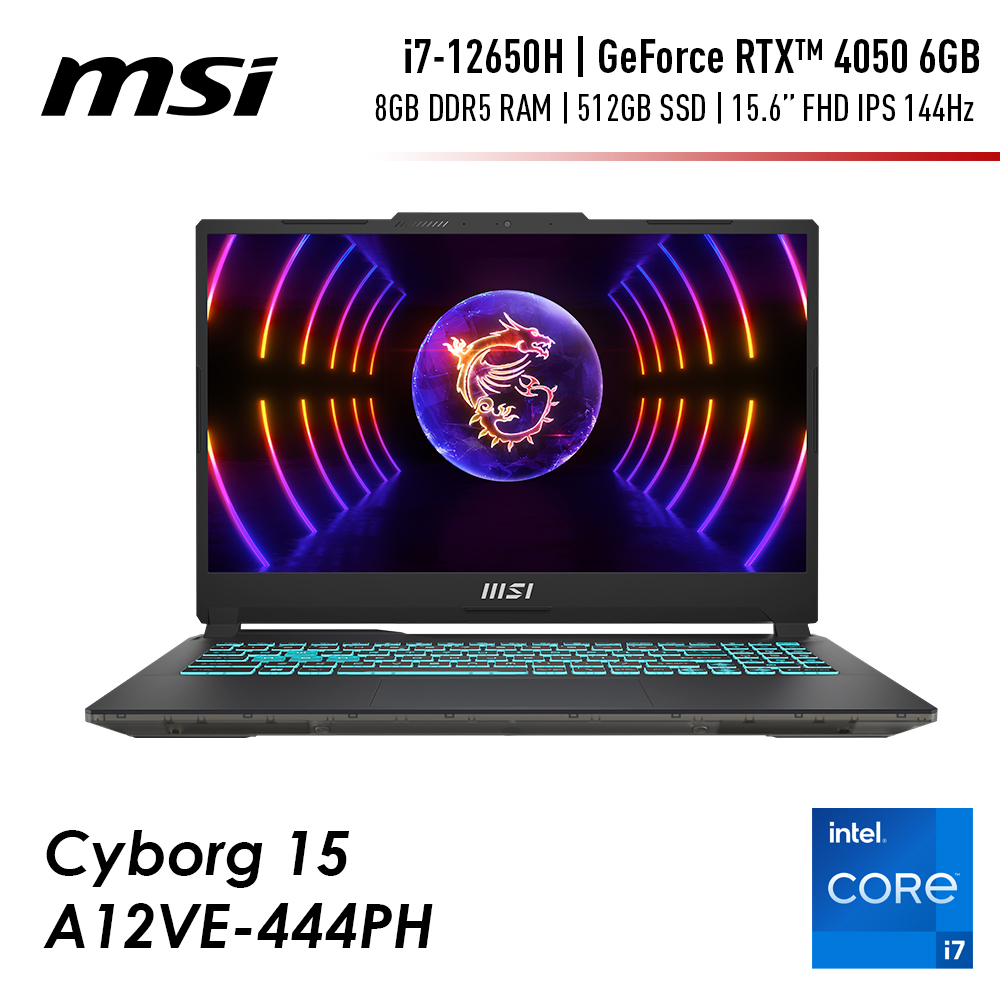 MSI Cyborg 15 A12VE-444PH Gaming Laptop (i7-12650H / RTX 4050 6GB / 8GB ...
