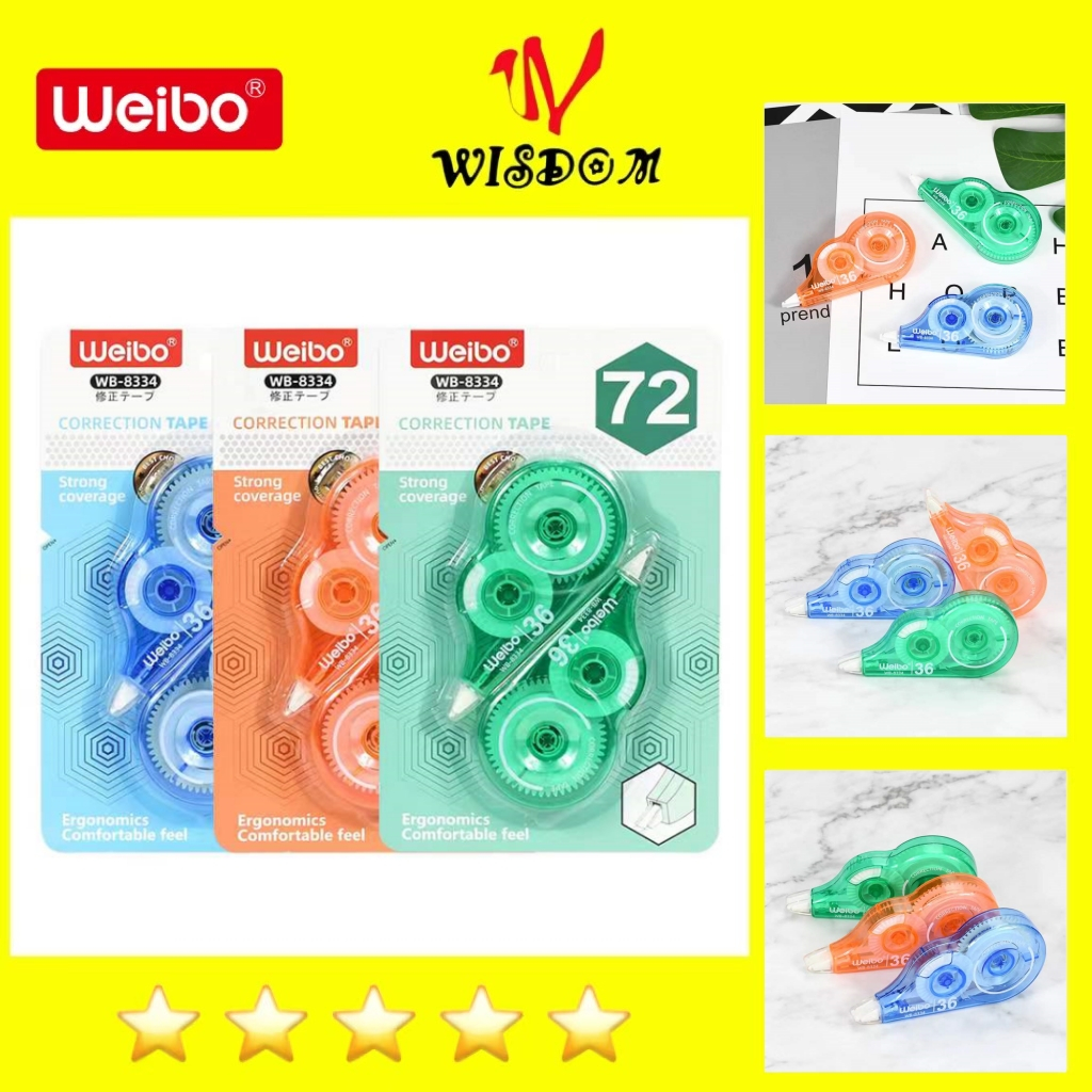 WISDOM WEIBO WB-8334 2IN1 CORRECTION TAPE SCHOOL SUPPLIES /GIVEAWAYS ...