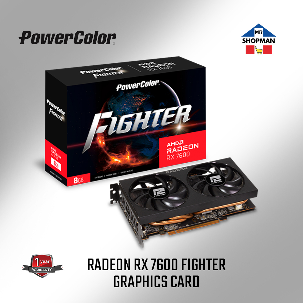 PowerColor AMD Radeon RX 7600 8Gb Fighter Graphics Card GPU Rx7600 ...
