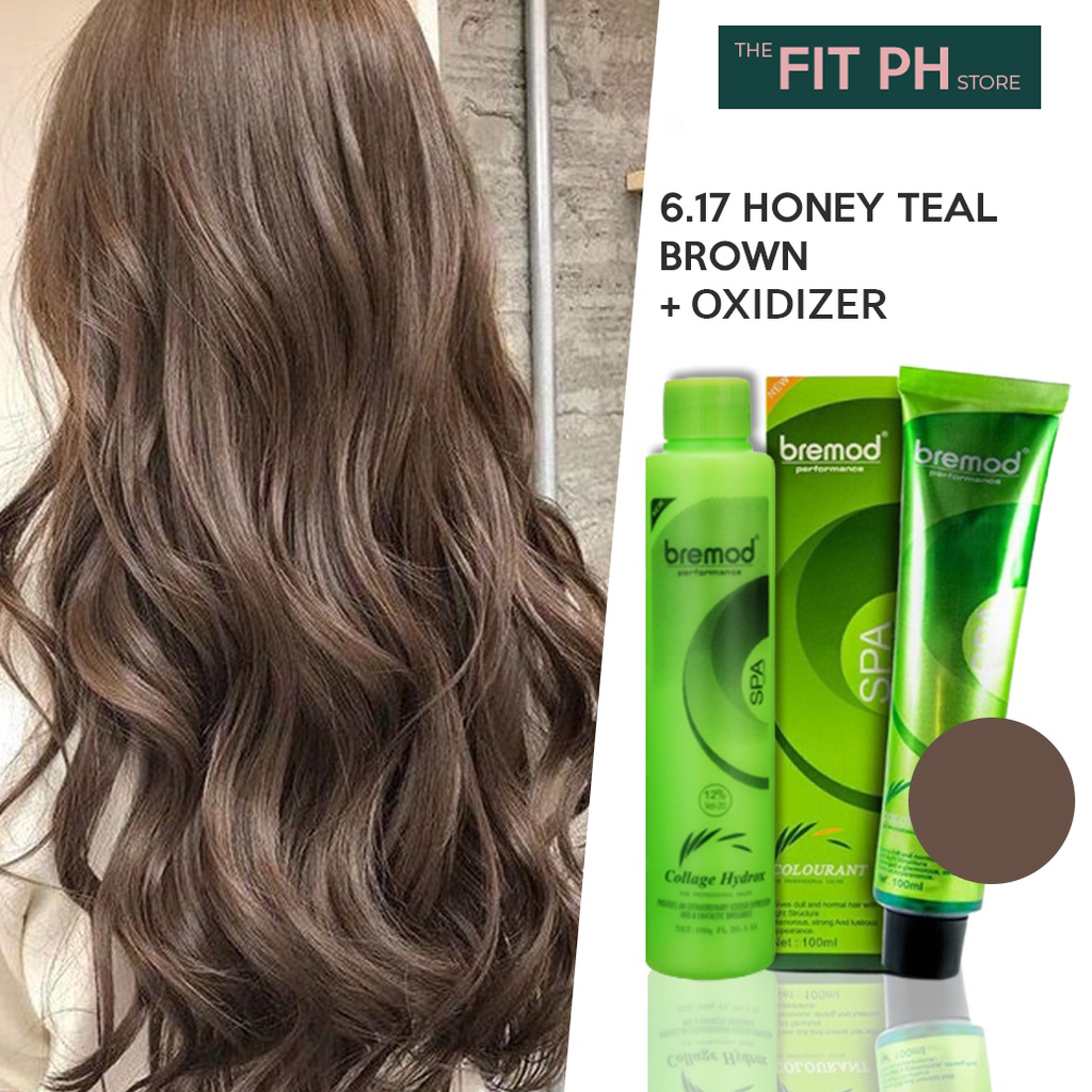 Original Bremod Hair Color 6.17 Honey Teal Brown + Oxidizer | Shopee ...