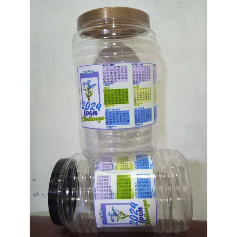 2025 CALENDAR ALKANSYA IPON CHALLENGE/ TRANSPARENT PLASTIC JAR PHP120 ...