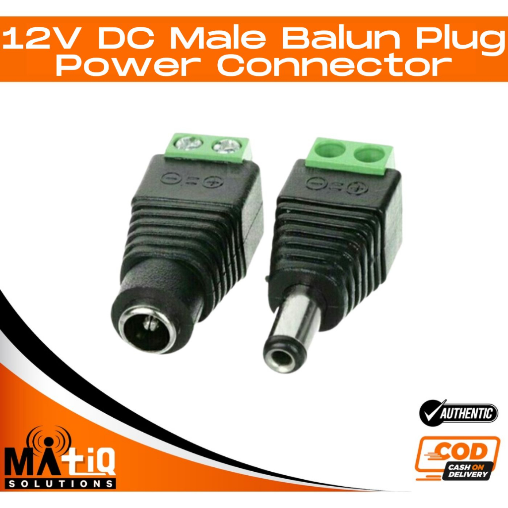 12V DC Male Balun Plug Power Connector | Shopee Philippines