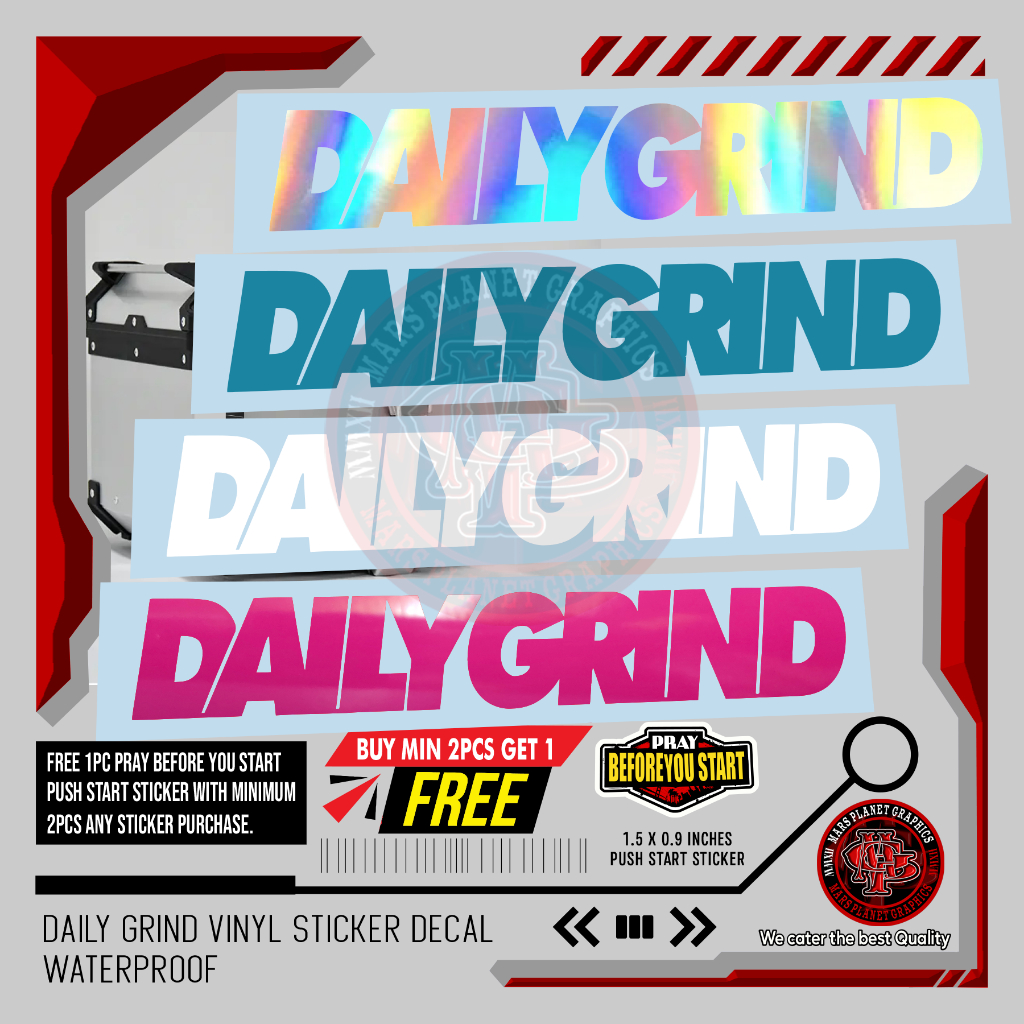 DAILY GRIND STICKER waterproof vinyl decal | Shopee Philippines