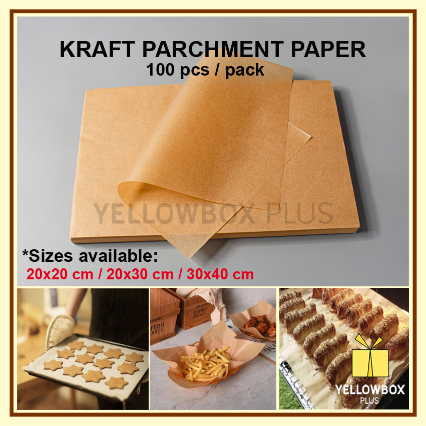 Parchment Paper Kraft Unbleached 100pcs For Baking Non-stick Wax Paper ...