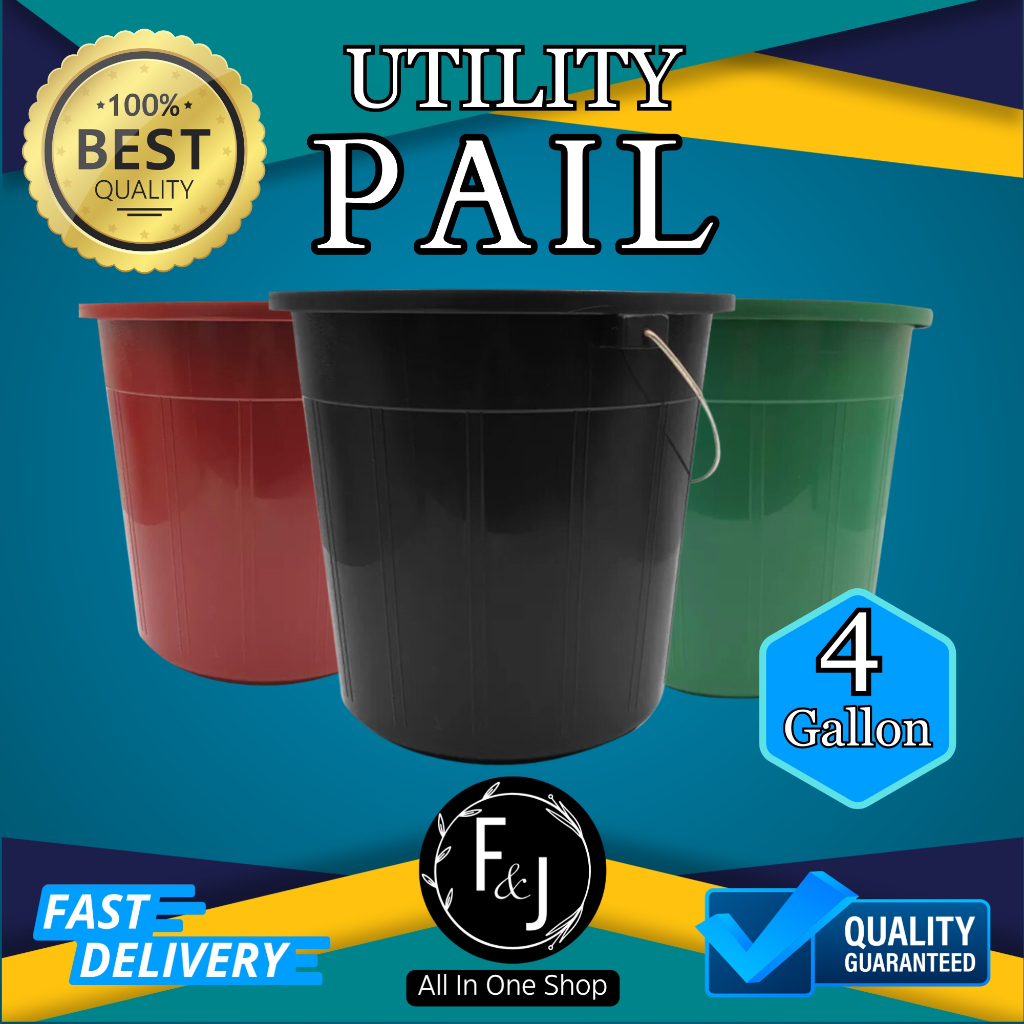 Water Container Pail | Water Bucket Utility Pail With Metal Handle ...