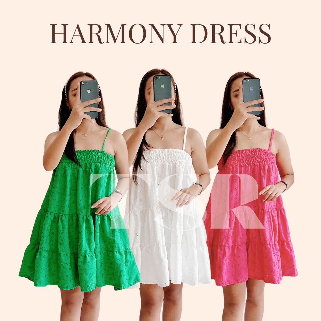 TSR Harmony Eyelet String Tube Premium Layered Smocked Dress - Trendy ...