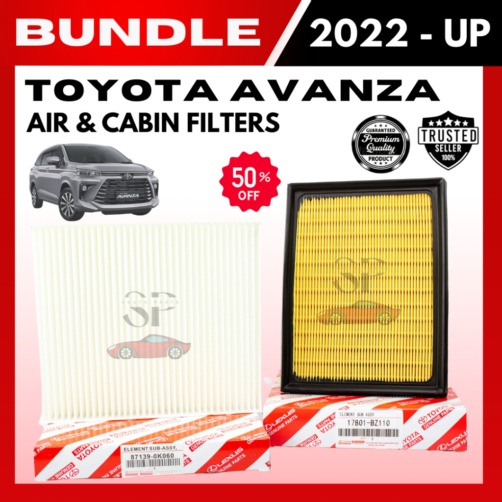 BUNDLE SALE! AIR & CABIN FILTERS for TOYOTA AVANZA (2022-UP) (87139 ...
