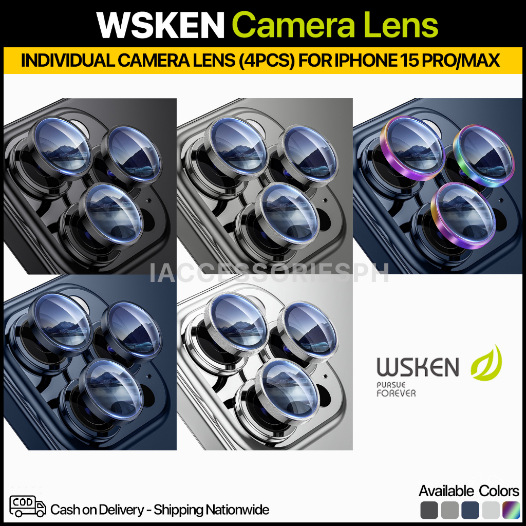 WSKEN Camera Cover Lens Body Protector HD Tempered Glass for iPhone 15 ...