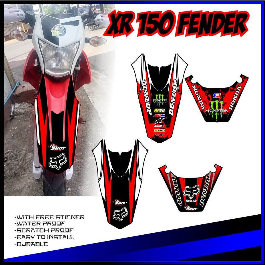 HONDA XR 150 Front Fender and Back Fender Sticker Decals Duarble &Hign ...